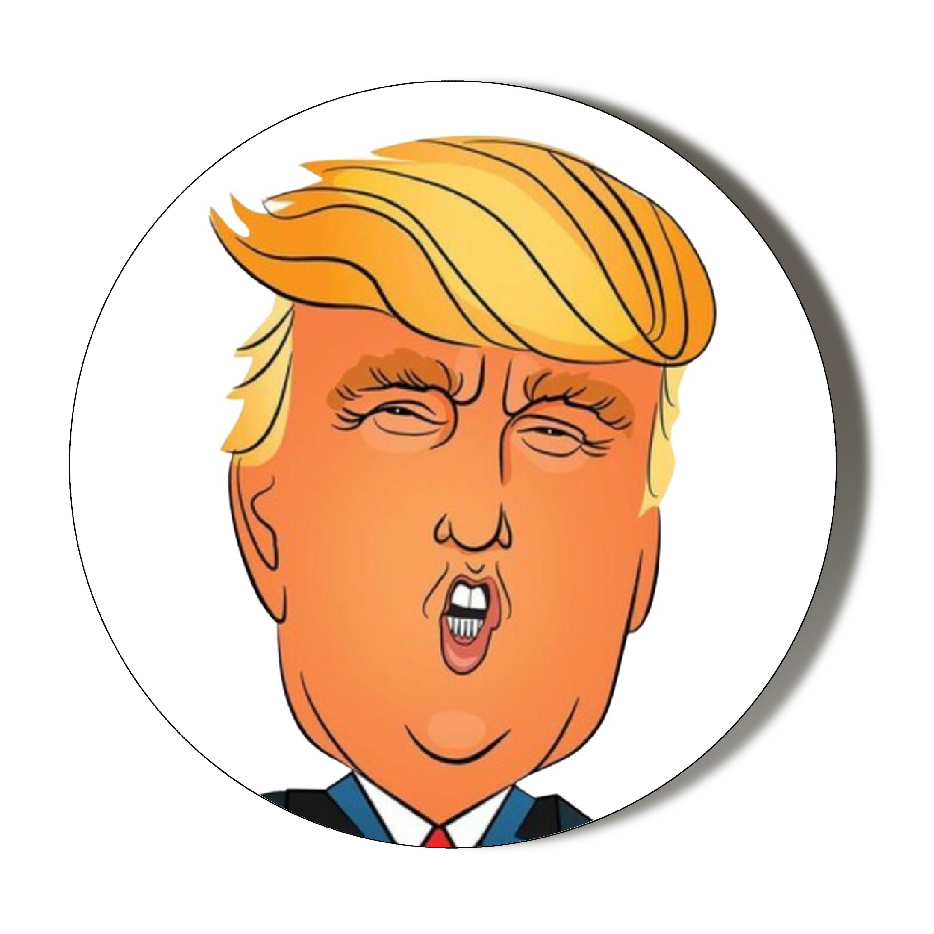 TRUMP CARTOON CARICATURE BADGE — Postimages