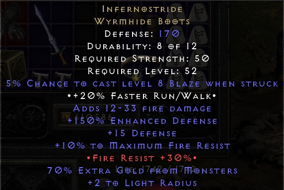 O Perf Infernostride Boots Upg - Topic - d2jsp