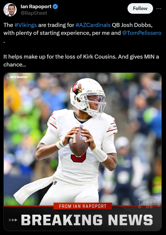 Josh Dobbs "Passtronaut" Traded to Vikings | Unofficial Arizona ...