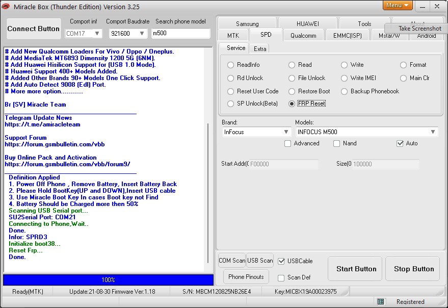 Infocus m500 frp easy solve by miracle thunder 3.25[sucess] - GSM-Forum