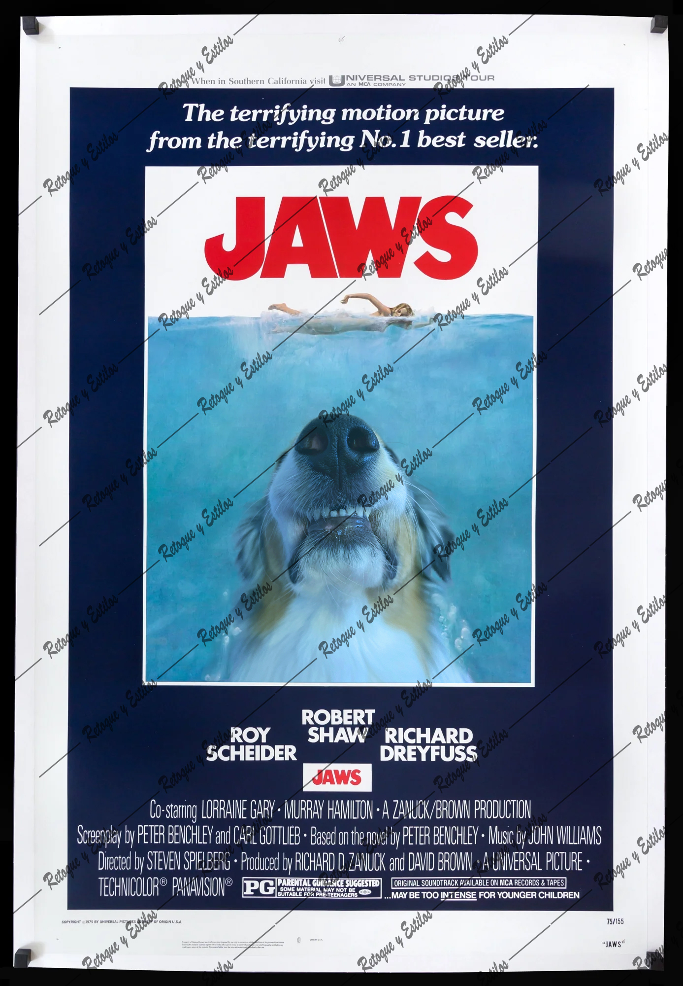 jaws 1975 linen original film art 5000x — Postimages