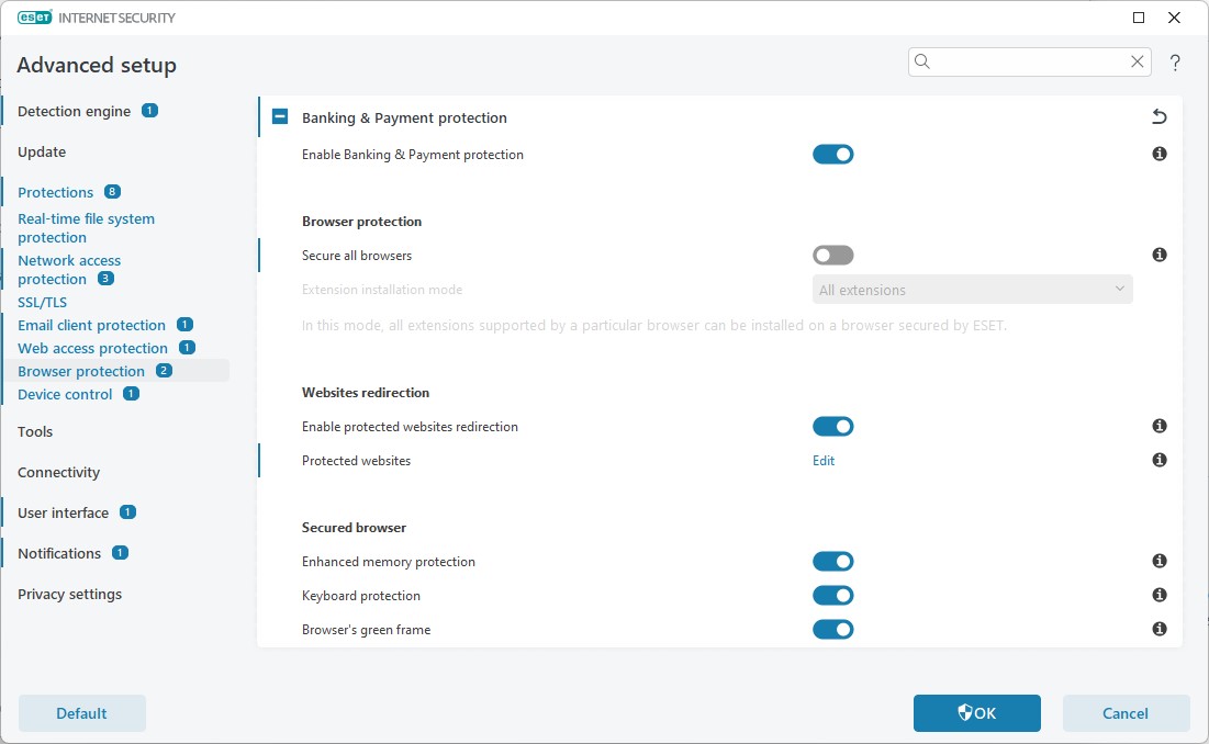 ESET Banking Protection works only on Chrome - ESET Internet Security ...