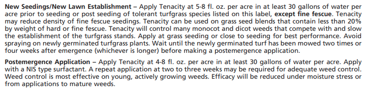 Tenacity overseed application? | Lawn Care Forum