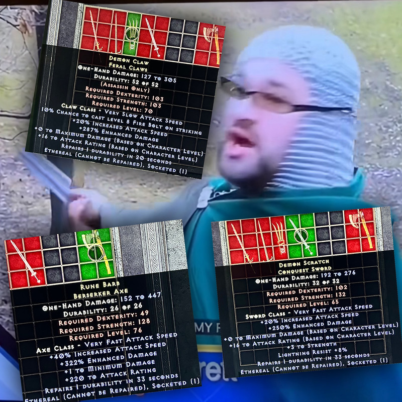 Ecruel Rep Feral Claws 40ias/fools/cba/cbb/ccb Ft - Topic - d2jsp