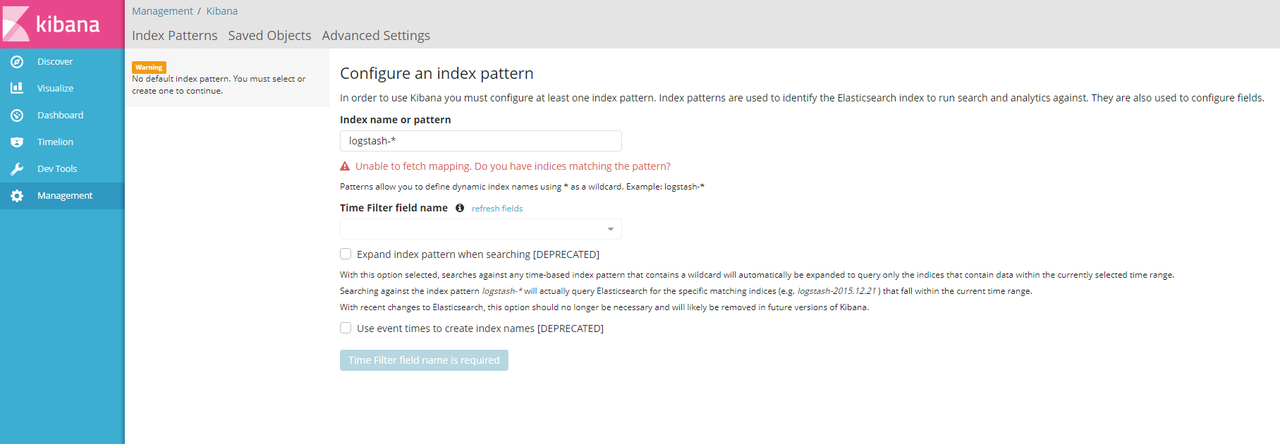 No Default Index Pattern Using Heli Instead Of Winlogbeats R