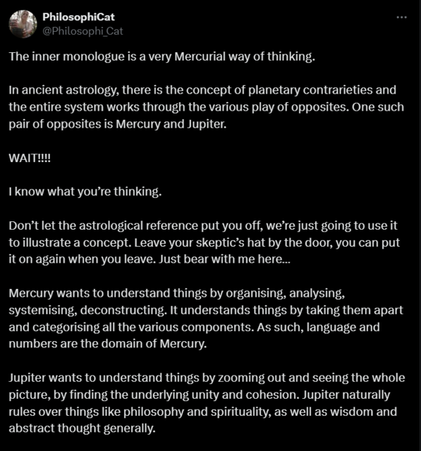 Do you have an internal monologue? (I especially want to hear from ...