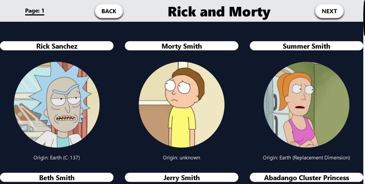 GitHub - zdc999/Rick-and-Morty: Sitio de navegación entre páginas que permite ver nombre, imagen ...