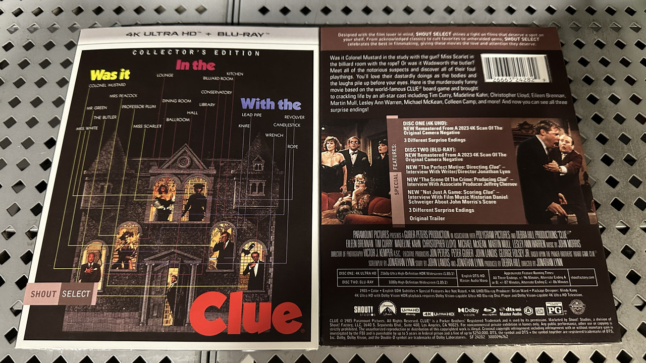 Clue 4K UHD (1985) (Collector's Edition) (Shout! Select) - Page 22 - Blu-ray Forum