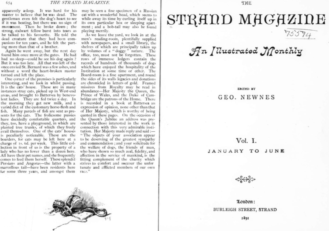 WW1 The Strand Magazine June 1891 Gas Chambers The Home for Lost Dogs ...