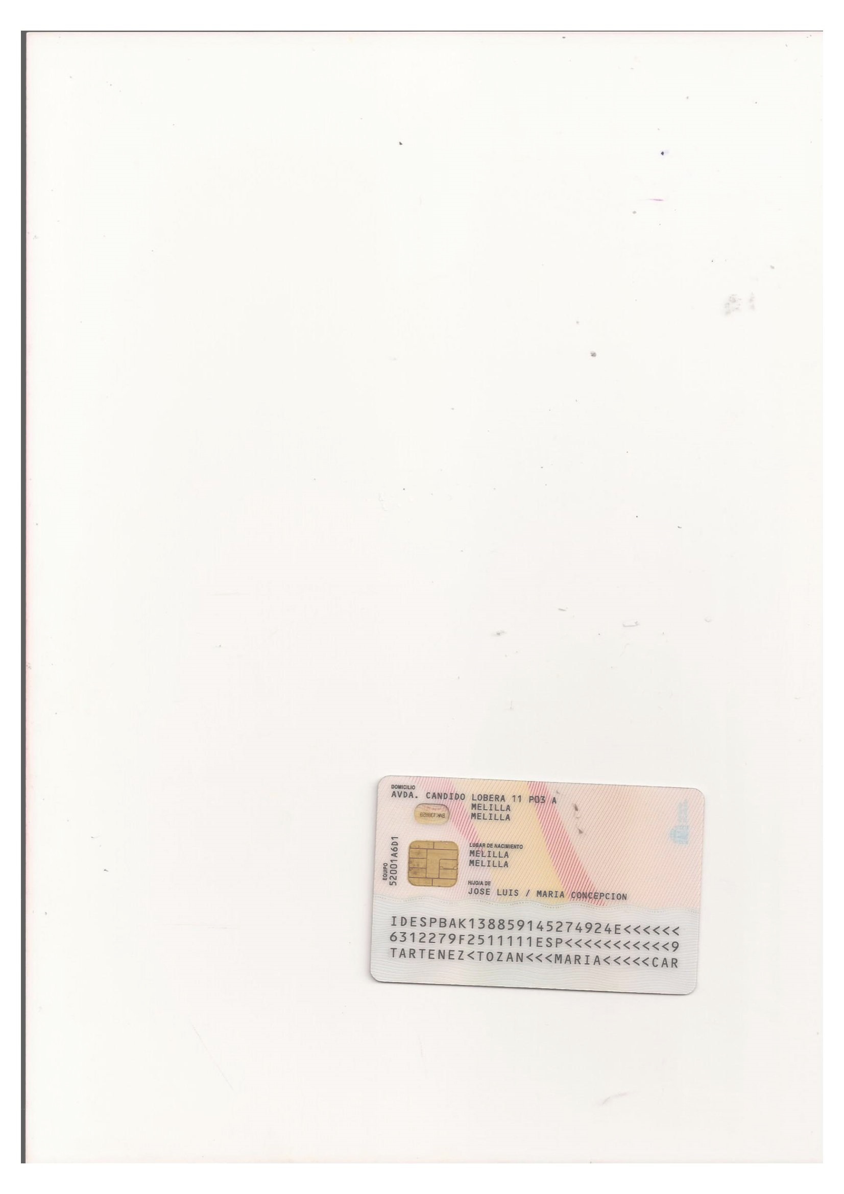 DNI Maria Del Carmen Cartinez Tozano 2 — Postimages