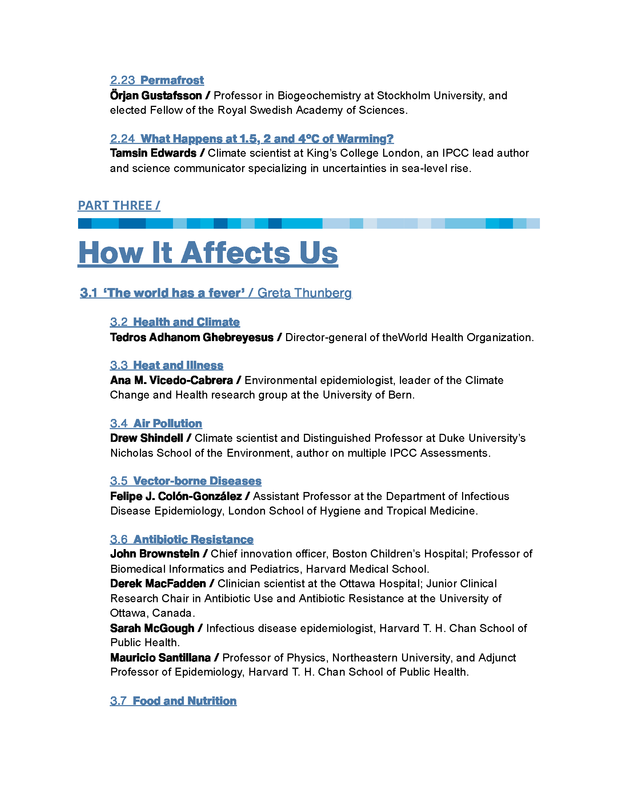 Pages de Greta Thunberg ed The Climate Book The Facts and the Solutions ...