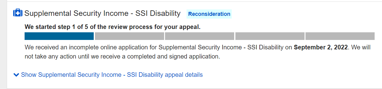 SSI Denial Letter received- Reconsideration submitted online, Says ...