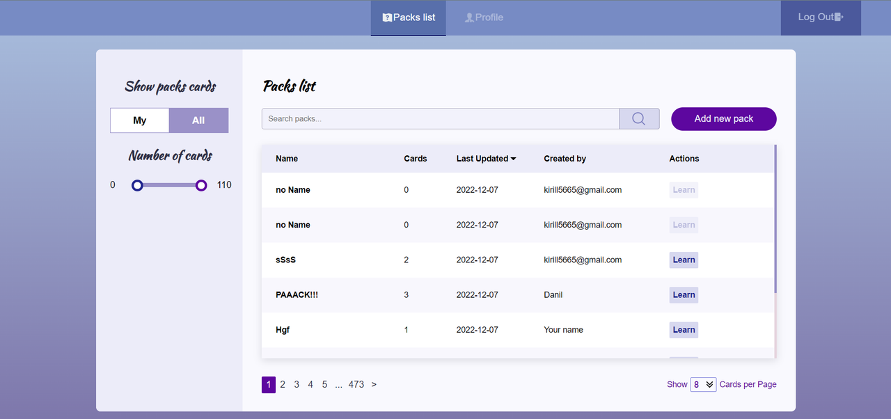 GitHub - OlegWeremyew/QuizCards: React + TypeScript + Redux + Material-UI