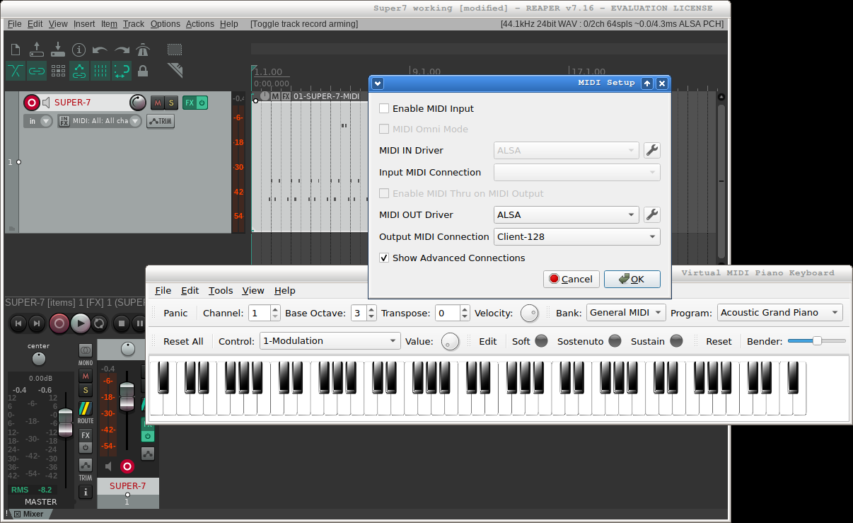 Finally Got some new Linux MIDI and Audio going.