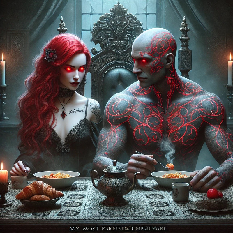 DALL· E 2025 01 25 09 45 05 A hyper realistic dark fantasy illustration of Smirks and Haze ...