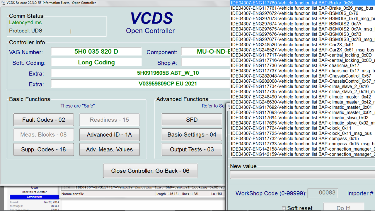 Can't save 47 adaptations map Although I can see them | Ross-Tech Forums