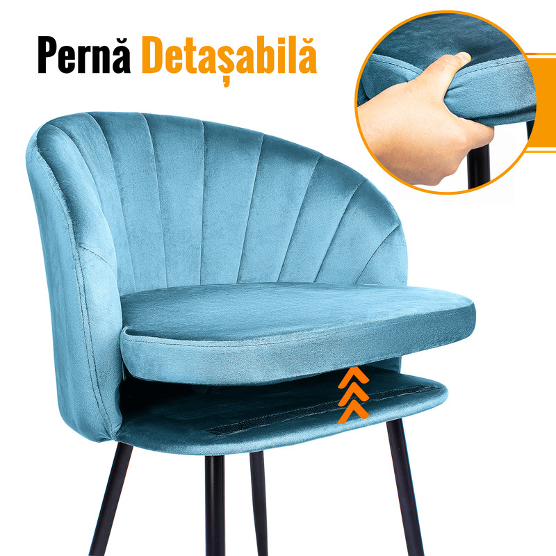 Set 2 Scaune tip Fotoliu Dining / Bucatarie Dr.Home New York, Cadru ...