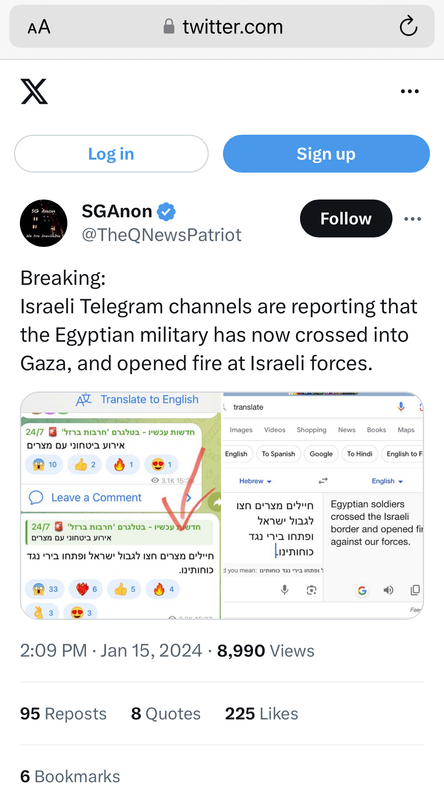 SGAnon on X Breaking Israeli Telegram channels are reporting that the ...