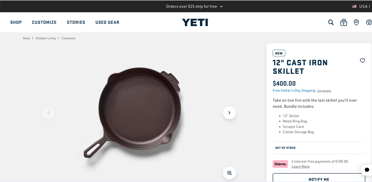 Yeti cast iron