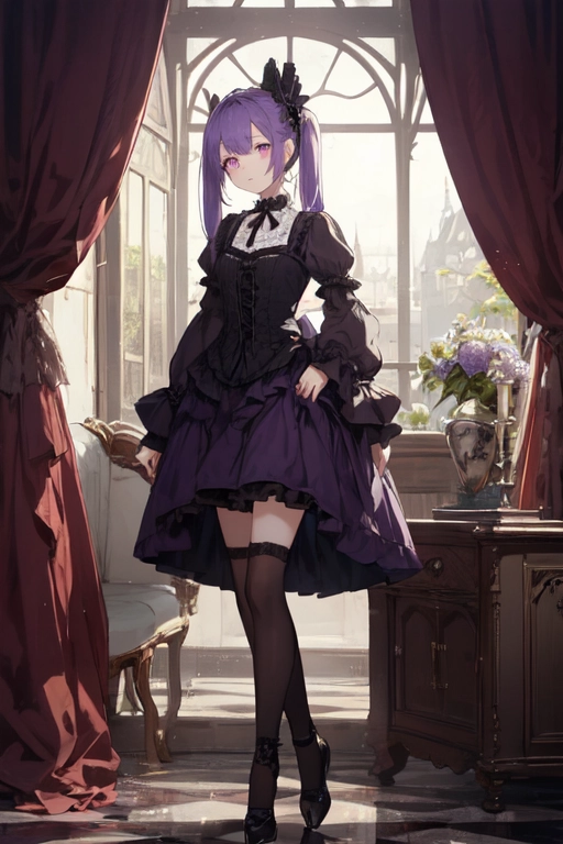 That twin-tail purple hair girl Minecraft Skin