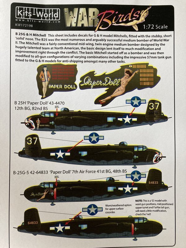 Matchbox Kit PK405. B-25H, my way. 1/72. - Work in Progress - Aircraft ...