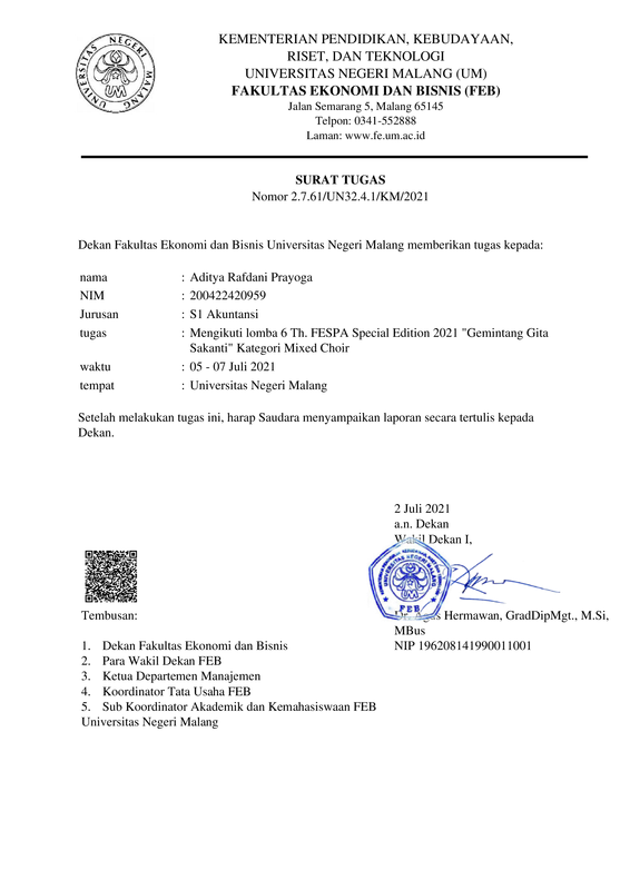 Aditya Rafdani Prayoga surat tugas ttd — Postimages