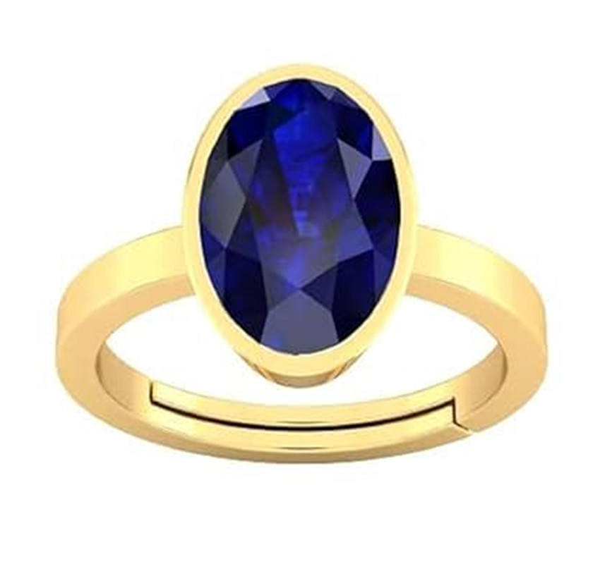 Blue Sapphire Ring Adjustable Panchdhatu Certified Neelam Stone ...