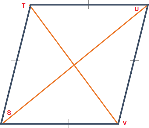 Sketch rhombus STUV. Describe everything you know about the | Quizlet