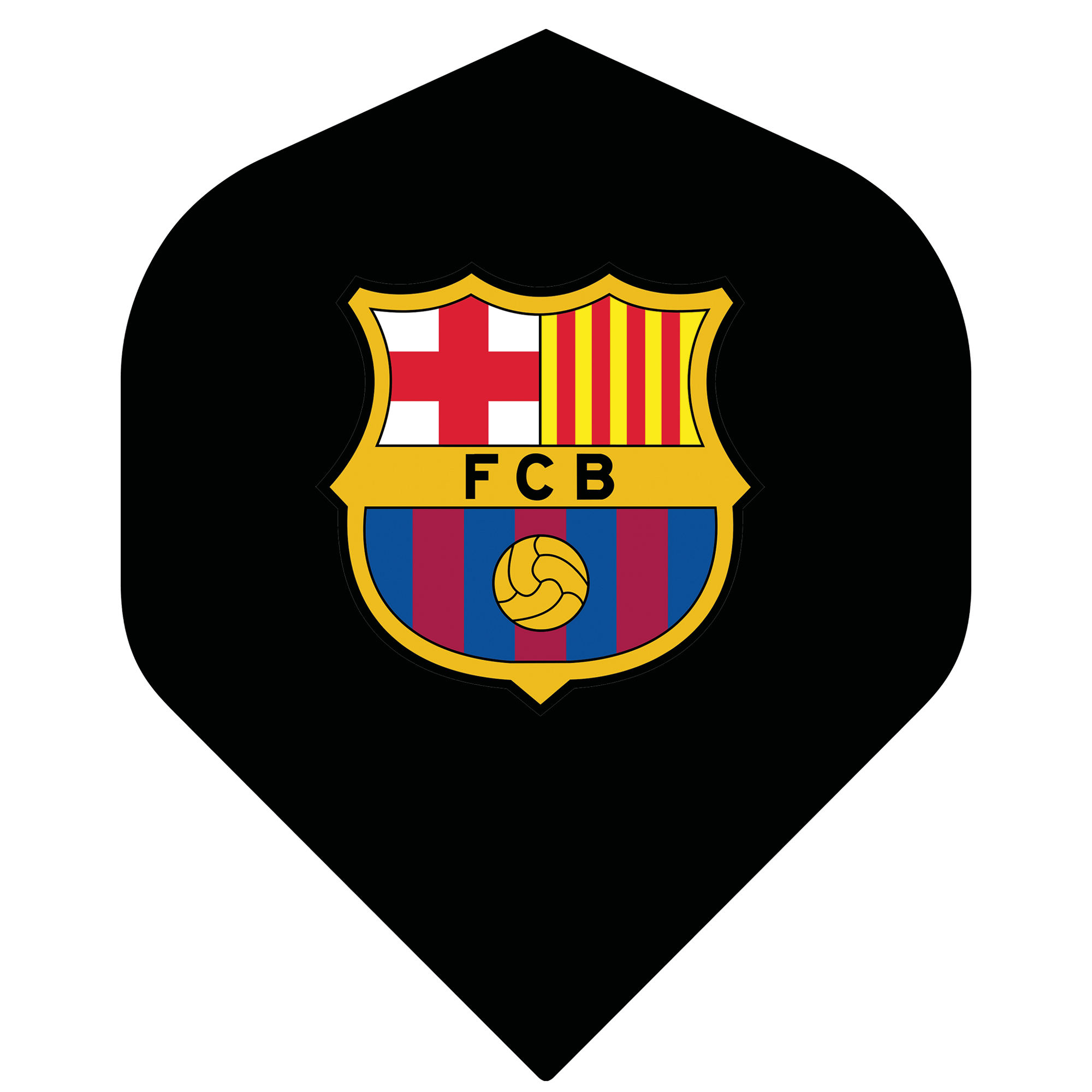 F4121 FC Barcelona Official Licensed Dart Flights No2 Std F2 Black with ...