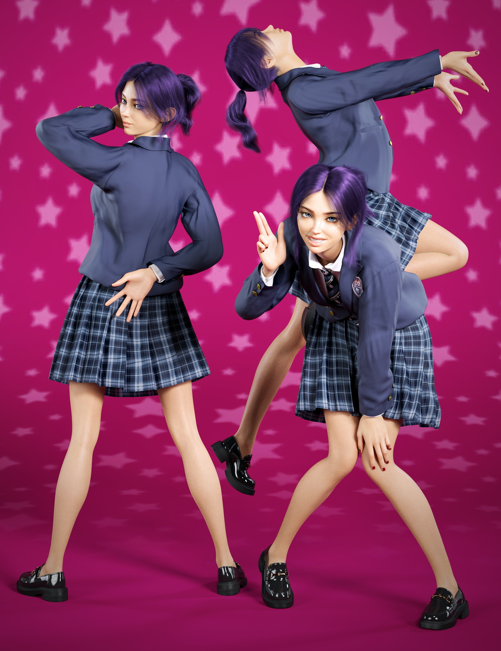Anime Girl Poses For Kiri 9 And Genesis 9 Free Daz 3d Models