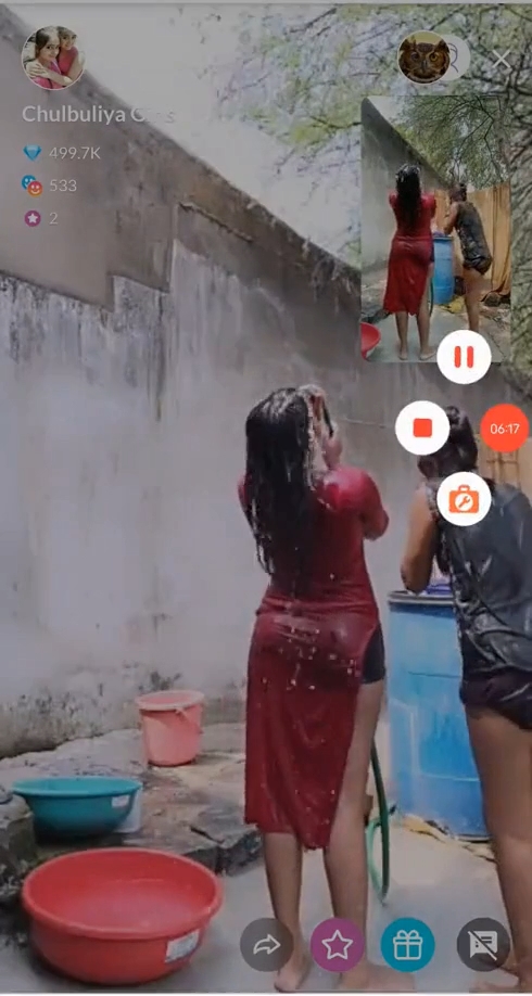 chulbul girl Bathing Outdoor mp4 snapshot 06 17 573 — Postimages