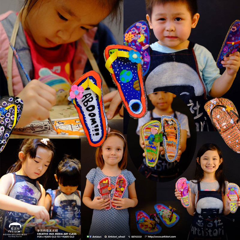 artistori creative diy slippers mix media art — Postimages