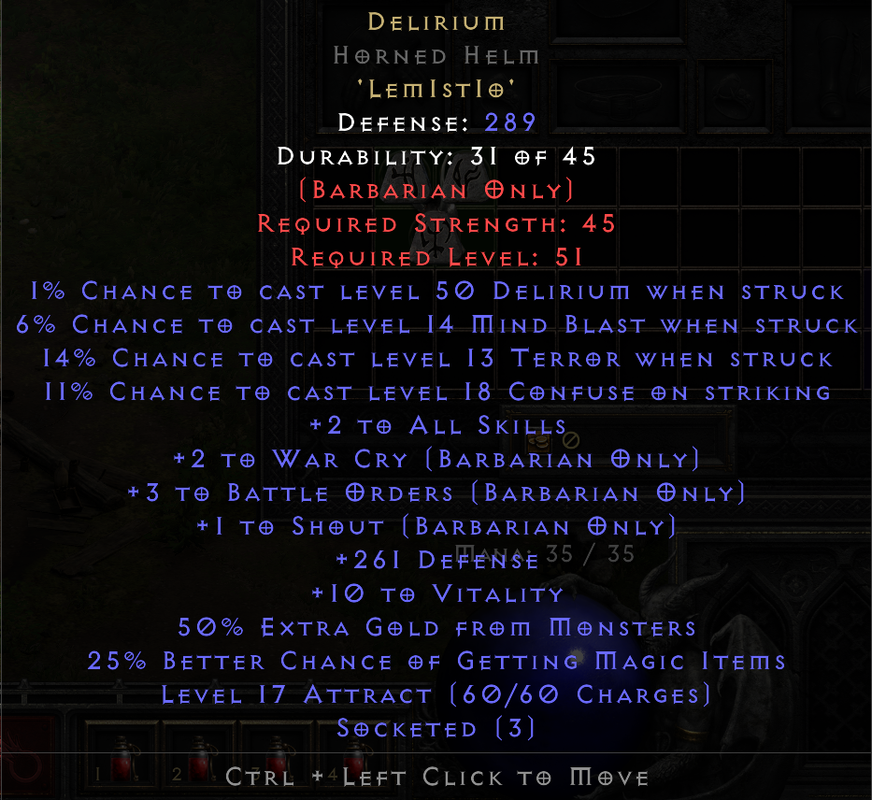 Delirium 5bo/4wc/3shout - Topic - d2jsp