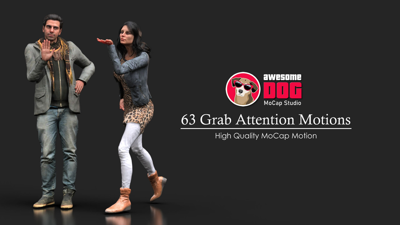 [ Reallusion Motion ] 63 Grab Attention MoCap Motions 2026 - Free Daz 3D Models