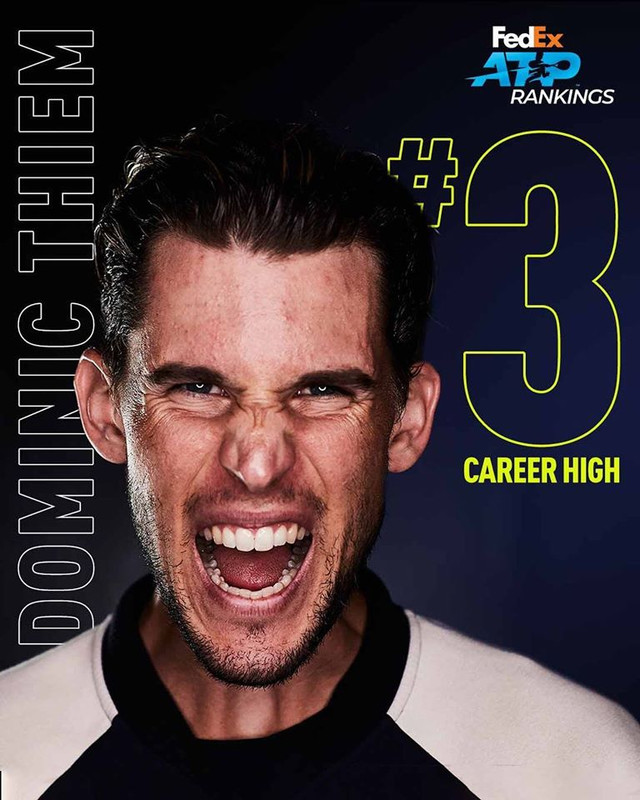 Thiem's reached a career-high #3 && He defends only 20 points at Miami ...