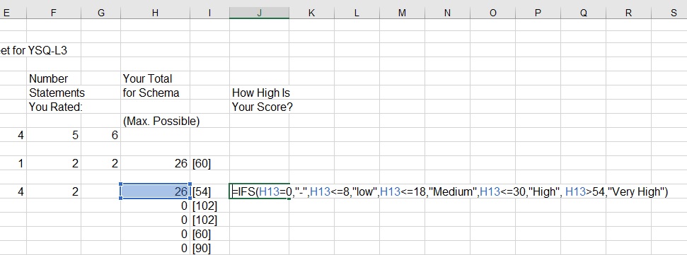 Formula for a range of numbers to come back with a text descriptor (low ...