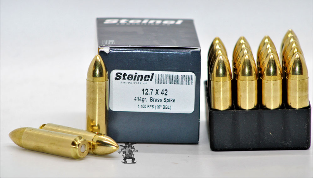 STEINEL 12.7x42mm for use in .50 Beowulf Rifles 414 Gr BRASS SPIKE 20 ...