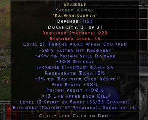 Eth Bramble Sacred Armor - Topic - d2jsp