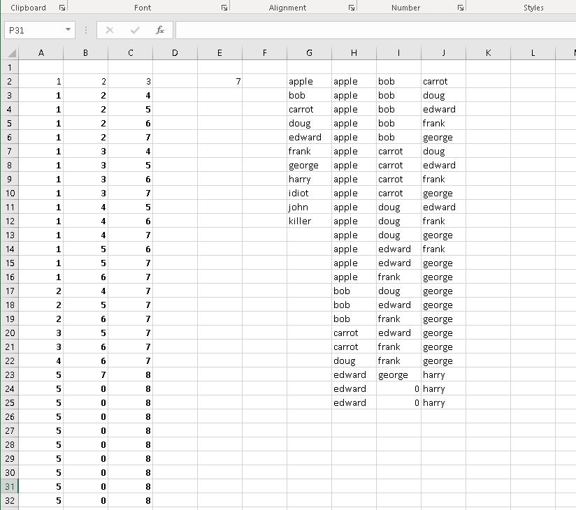 How do I calculate all possible combinations in groups of threes using ...