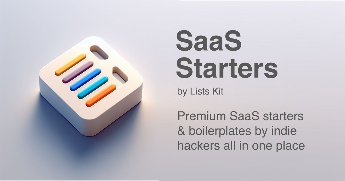 SaaS Starters by Lists Kit - A directory of 100 premium SaaS starters ...