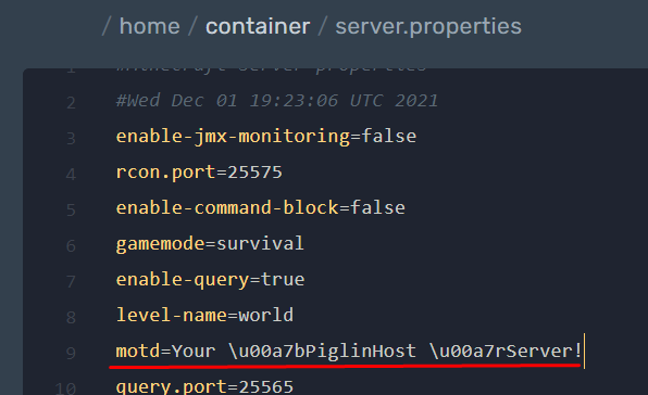 How do i change my Servers Description? (MOTD) - Knowledgebase - PiglinHost