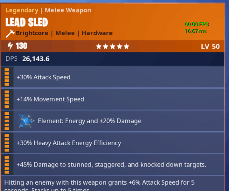 LEAD SLED - 5 Star - MAXED (Fortnite)