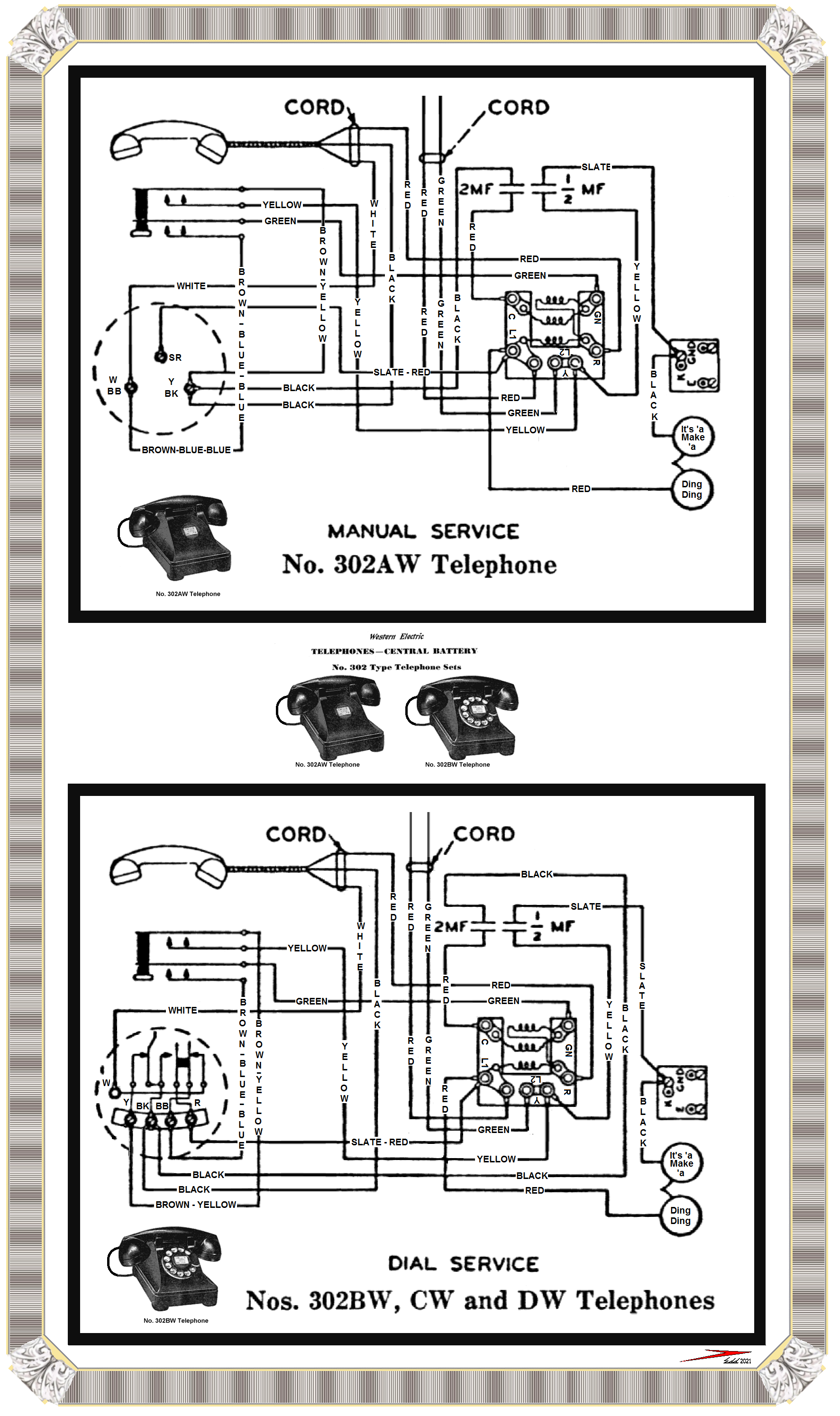 Help wiring in 6A dial into Western Electric 302 rotary telephone ...