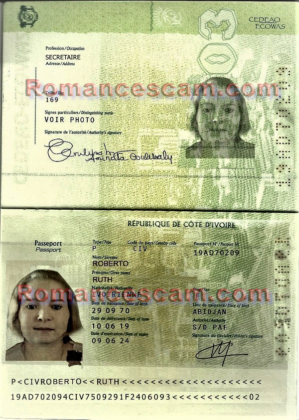 MRS RUTH ROBERTO PASSPORT — Postimages