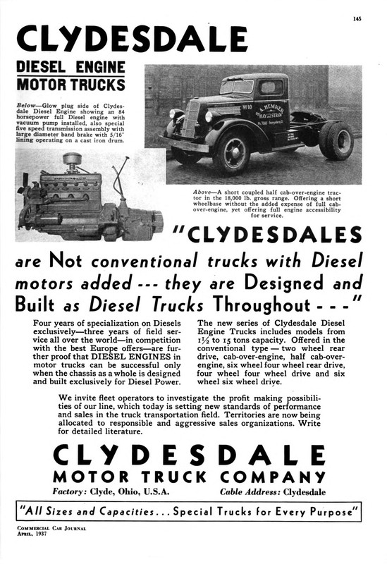 Clydesdale 37 Diesel Buda 6 LD 275 SA Hemker CCJ Apr 37 — Postimages