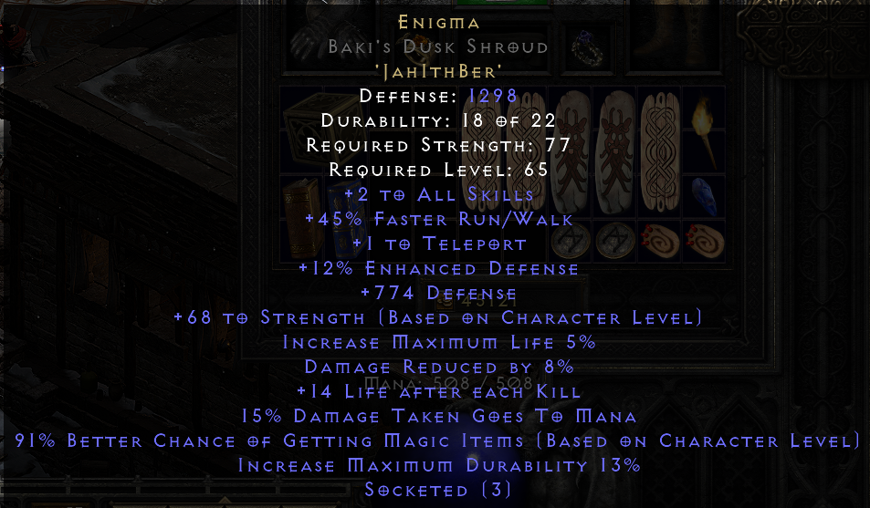 Ds Enigma Ft -- 774 Roll 12ed Dusk Shroud - Topic - d2jsp