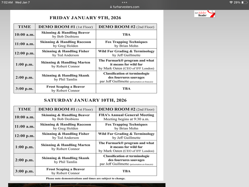 Canadian Trappers Talk Forum • View topic - January 9-10, 2026 FHA ...