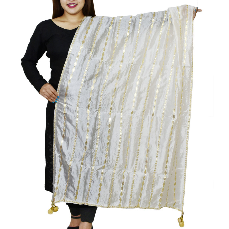 Women's Dupatta Gota Patti Traditional Wrap Chunni Shawl Scarf Hijab ...