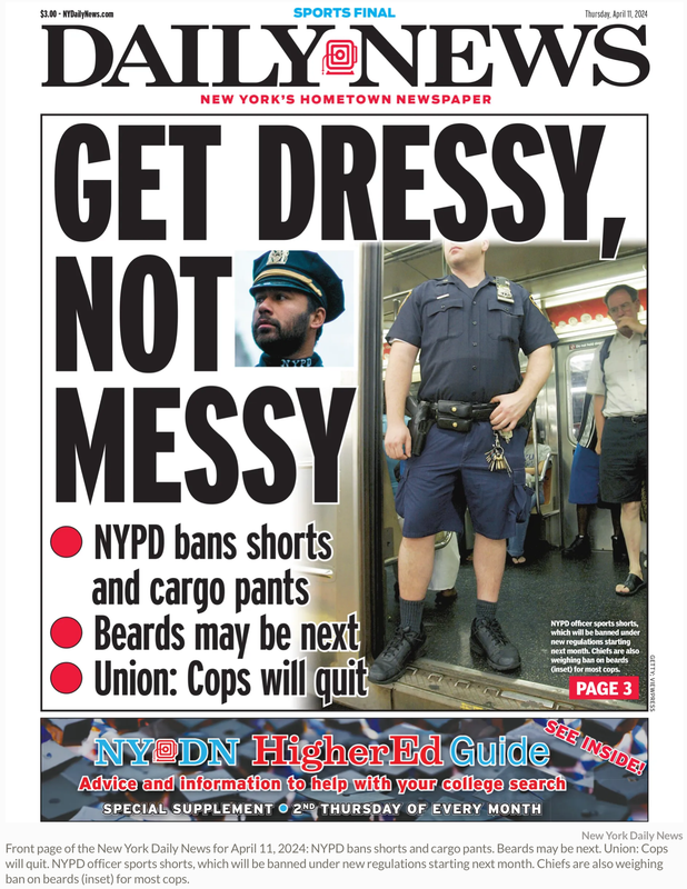 Hair’s the deal: NYPD cops told to trim hair, ditch beards and goatees ...