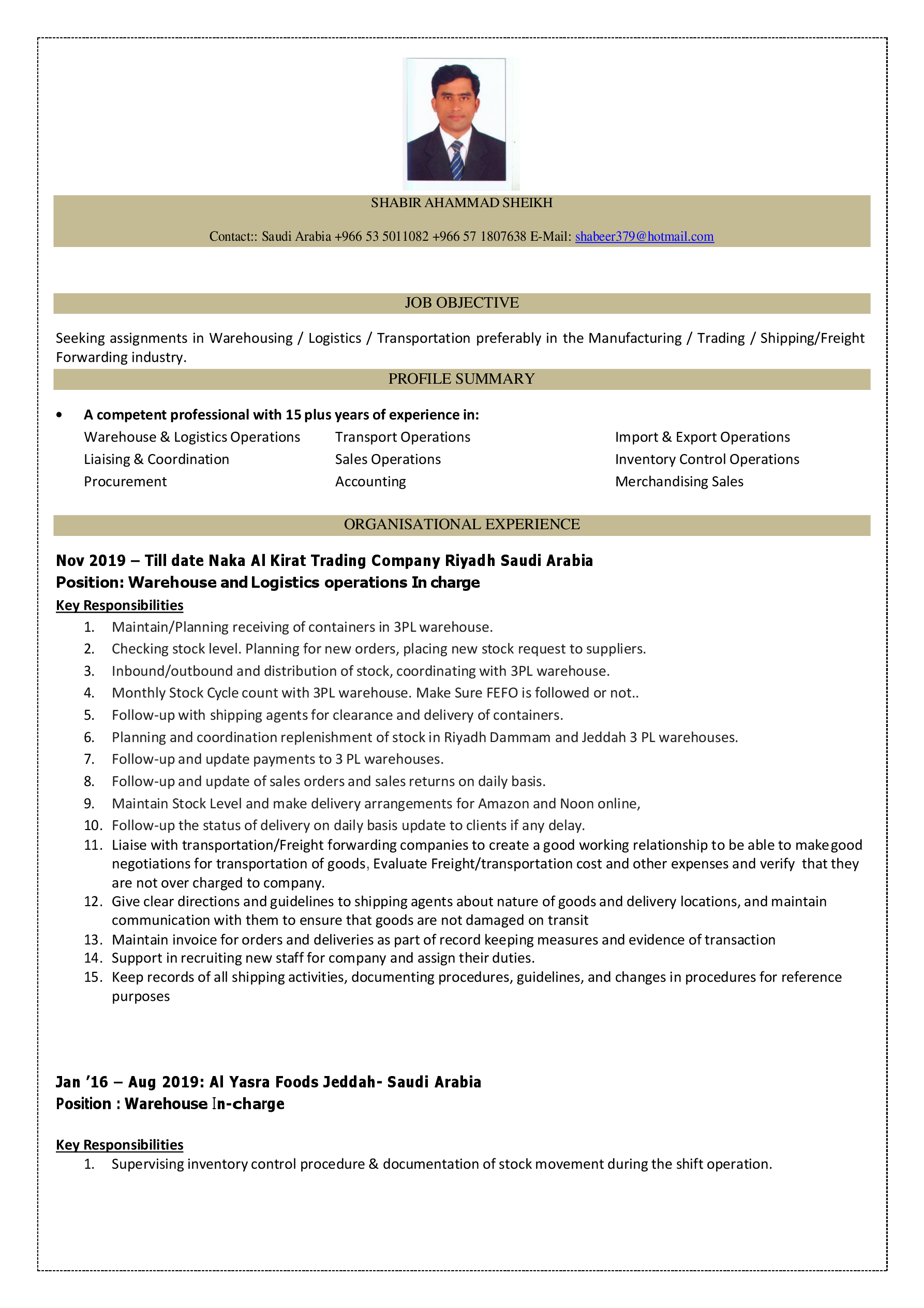 Resume Shabeer Ahmed Sheikh — Postimages